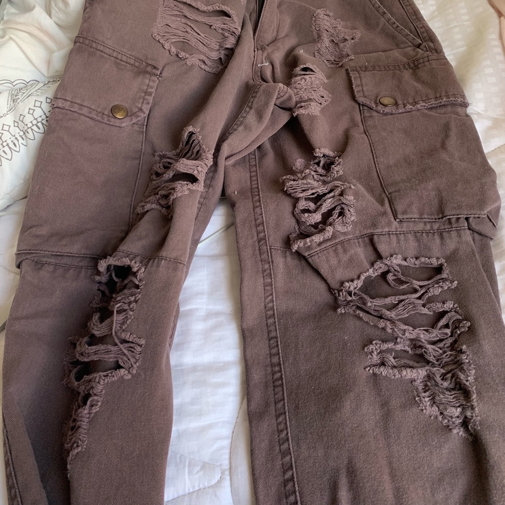 Carmar Denim Ripped Cargo Pants - Gem